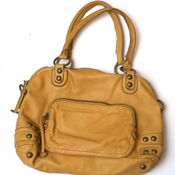 Linea Pelle | Bags | Linea Pelle Collection Mustard Yellow Leather Bag ...